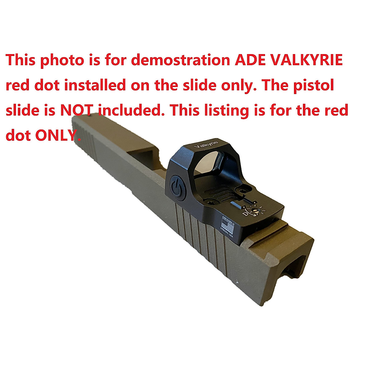 Ade Advanced Optics Valkyrie 4MOA Green Dot Sight for RMR Footprint/Mounting Plate/Slide/Plate Optics Ready Pistol - 4 MOA