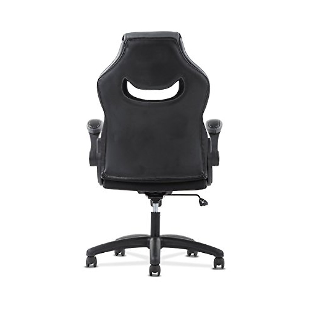Sadie Racing Gaming Computer Chair- Flip-Up Arms, Black and Gray Leather (HVST911)