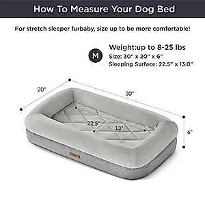 Lesure Memory Foam Dog Bed - Orthopedic Dog Bed for Medium Dogs Made with CertiPUR-US® Certified Foam - Bolster Pet Bed with Removable Washable Cover and Waterproof Lining, Grey