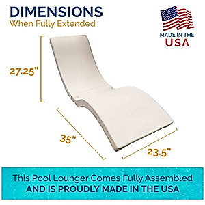 SwimWays Terra Sol Sonoma 2-in-1 Adult Pool Floats & Patio Lounge Chair, Durable Beach Chair & Outdoor Chaise Lounge, White