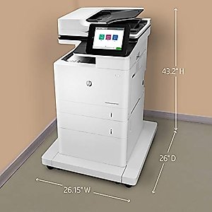 HP LaserJet Enterprise MFP M635fht Monochrome All-in-One Printer with built-in Ethernet, 2-sided printing, extra paper tray & wheeled stand (7PS98A)