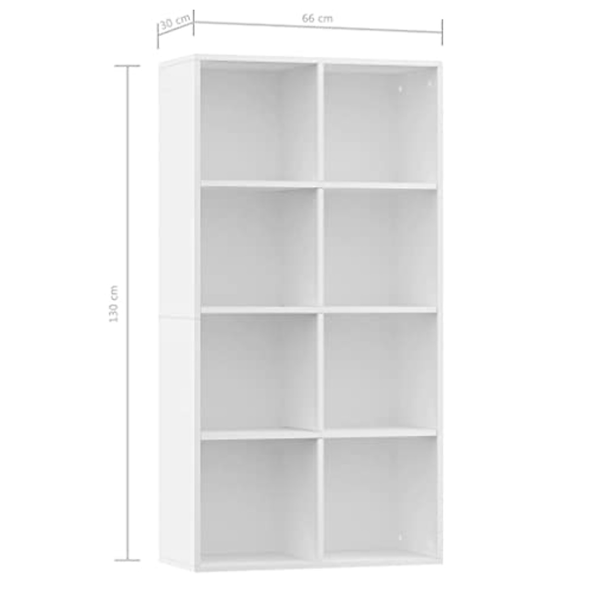 Natulvd Wooden Open Shelf Bookcase - 4 Tier Floorstanding CD/DVD Display Cabinet Rack with 8 Cube Storage, Horizontal and Vertical Adjustable, for Home Office Apartment - White