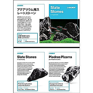 LANDEN Natural Tonwa Stones Slate Stones for Aquariums Terrariums, Paludarium,Vivariums, Reptile and Amphibian Enclosures (17lbs, 2 to 8 inches)