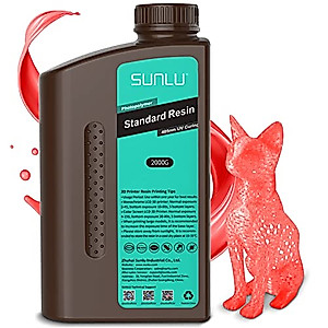 SUNLU 3D Printer Resin 2KG Clear Blue & SUNLU 3D Printer Resin 2KG Clear Red,2000g Standard Photopolymer 405nm UV Curing Resin for 4K/8K LCD/DLP/SLA Resin 3D Printer