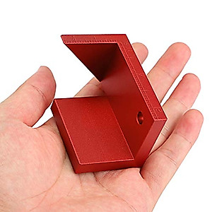 OwnMy 45 Degree Angle Marker Aluminum Alloy Pen Center Finder with Inch Scale, Woodworking Center Scriber Right Angle Line Drawing Ruler Measuring Tool Centerfinder for Woodworking (Red)