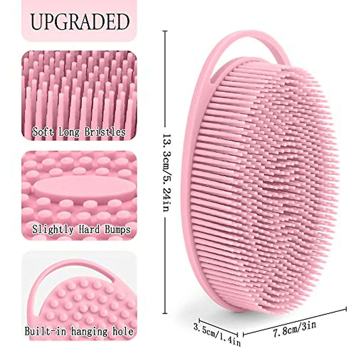 3 Pack Silicone Body Scrubber, Exfoliating Body Scrubber Soft Silicone Loofah Body Scrubber Fit for Sensitive and All Kinds of Skin Clean and Sanitary