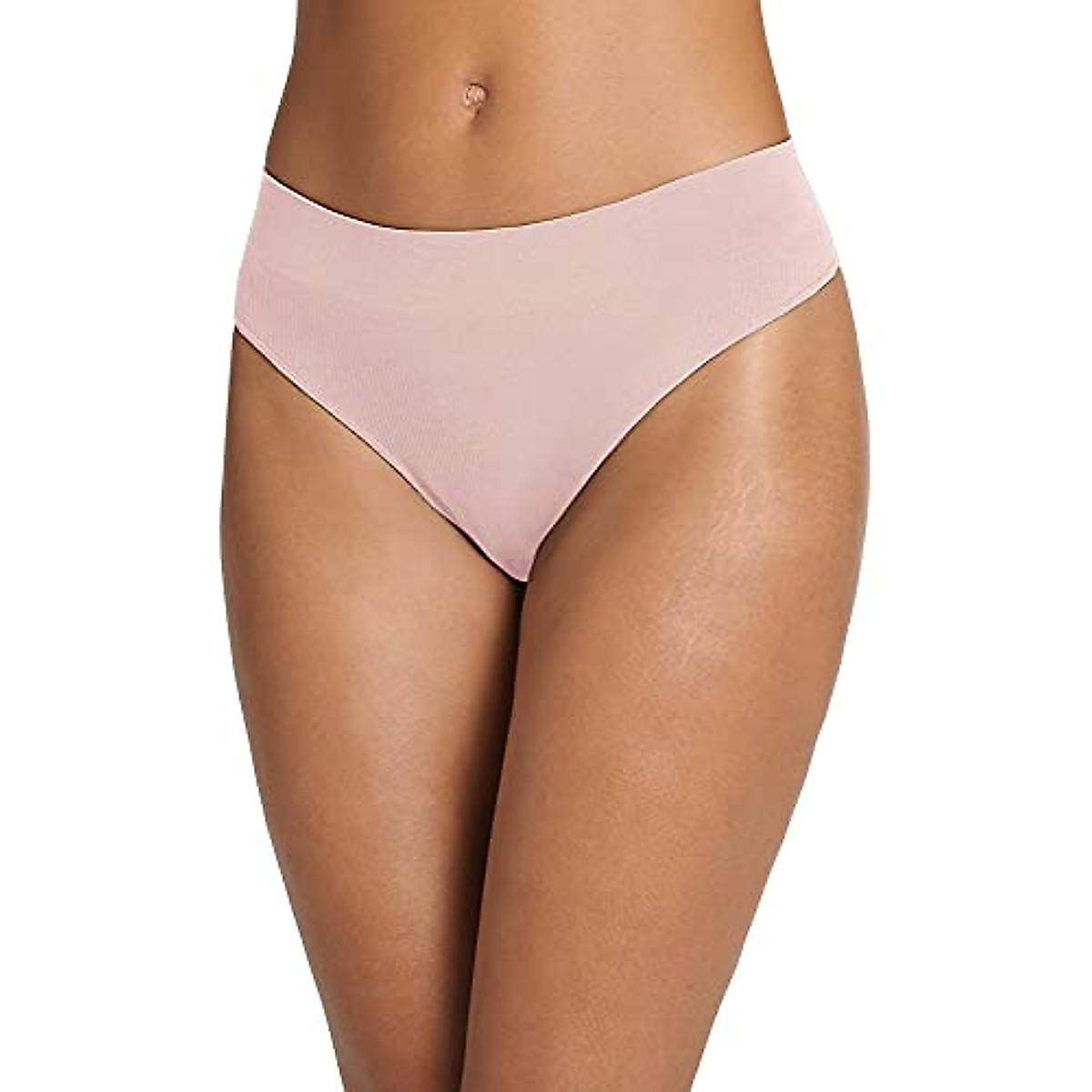 Jockey Women's Underwear EcoSeamfree Rib Thong, Pink Haze, 2XL