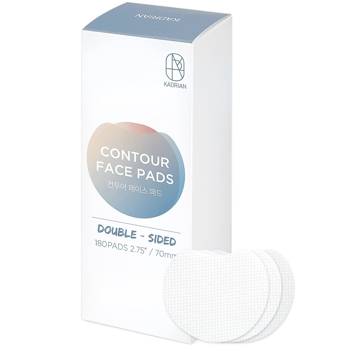 KADRIAN Double-Sided Facial Pads - Lint free - for Makeup Remover and Toner - Rayon face pads for toner and cleasing - Rayon not cotton balls - Exfoliating cotton rounds for face (180 Pads)