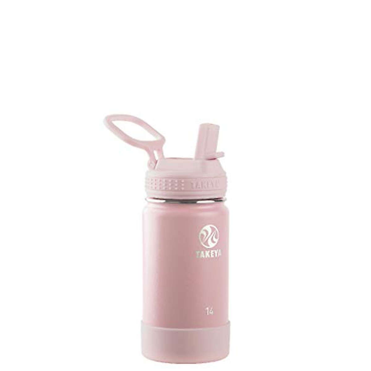 Takeya Actives Kids Insulated Stainless Steel Water Bottle with Straw Lid, 14 Ounce, Blush & Actives Insulated Stainless Steel Water Bottle with Straw Lid, 32 Ounce, Blush