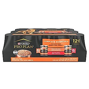 Purina Pro Plan High Protein Dog Food, Wet Dog Food Variety Pack, Classic Pate Entrees - (Pack of 12) 13 oz. Cans