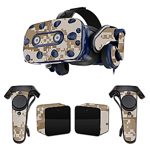 MightySkins Skin Compatible with HTC Vive Pro VR Headset - Desert Camo | Protective, Durable, and Unique Vinyl Decal wrap Cover | Easy to Apply, Remove, and Change Styles | Made in The USA