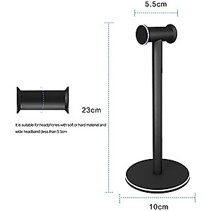 Headset Stand Durable Aluminum Alloy Headphones Holder Metal ABS Headphone Stand Detachable Stable Bracket Headphone Stand (Color : Black, Size : 10 * 10 * 23cm)