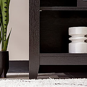 Walker Edison Wren Classic TV Console Entertainment Media Stand with Storage for Televisions up to 65 Inches, 58 Inch, Black