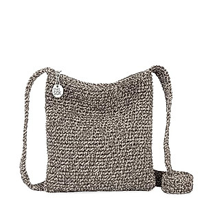 The Sak Crochet Craze Rad Crossbody Bag in Hand-Crochet, Single Strap, Mushroom/Ecru