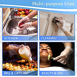 Without A P BULK (500 Count) LARGE Disposable Food Service Poly Gloves Cleaning BPA/Latex and Powder free for Kitchen,Cooking, Food Prep, BBQ (500, Large)