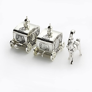 Unisaches Silver Plated My First Tooth & Curl Carriage Christening Present, 5.7 x 1.38x 2.17in