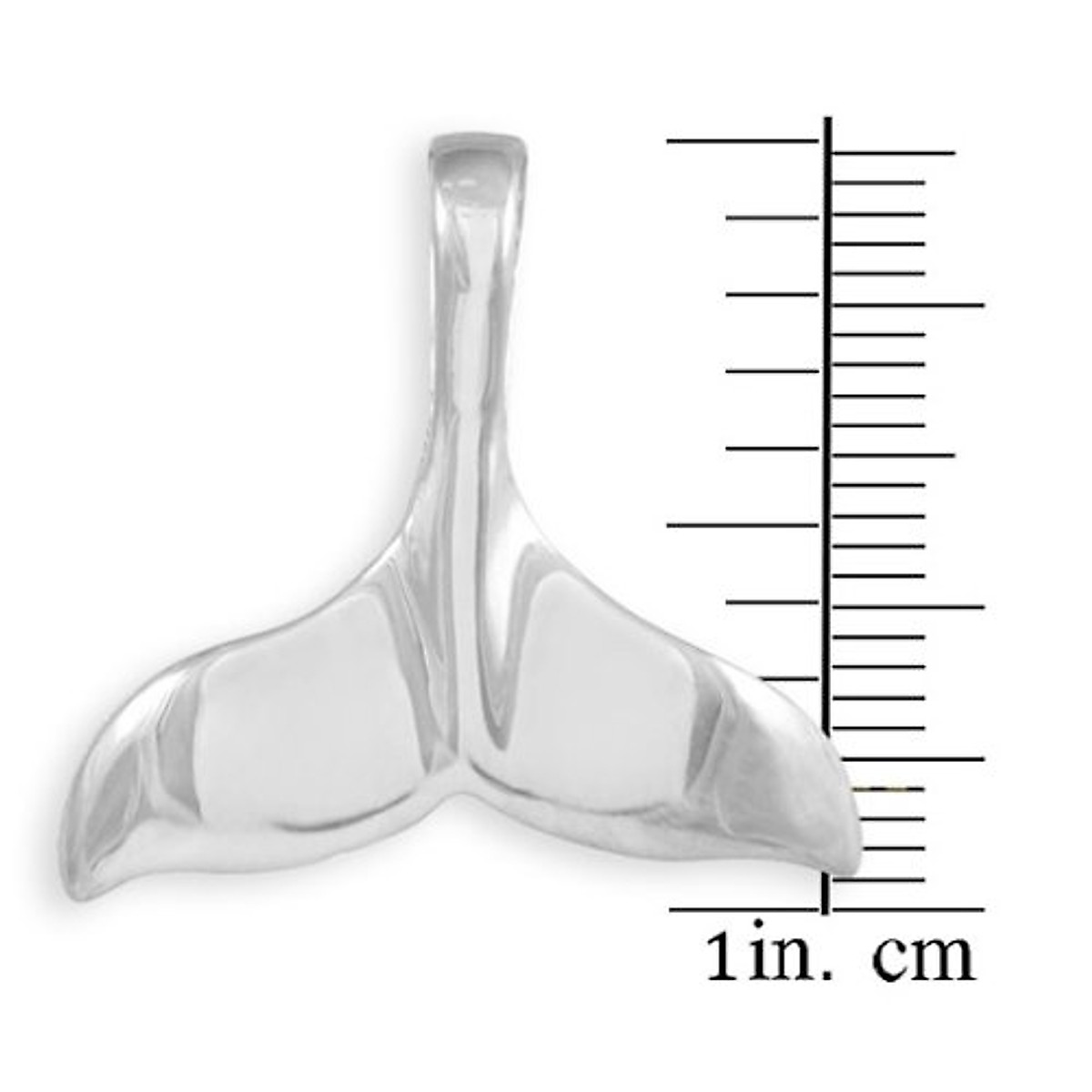 925 Sterling Silver Dolphin Whale Tail Pendant