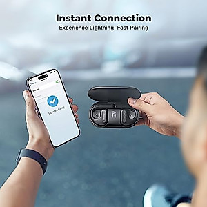 BlitzMax Open Ear Headphones Wireless Bluetooth 5.3 with 4 mic, Open Ear Earbuds with Dual 16.2mm Dynamic Drivers, 61H Playtime, Deep Bass Headhones for iPhone, Sports, Running, Walking, Workout