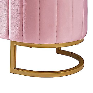 Full Size Velvet Upholstered Bed, Floating Platform Bed Frame with Storage Ottoman, Flowers Shape Headboard and LED Lights, Floating Bed Smart LED Bed for Kids Adults Bedroom Furniture (Pink Ottoman)