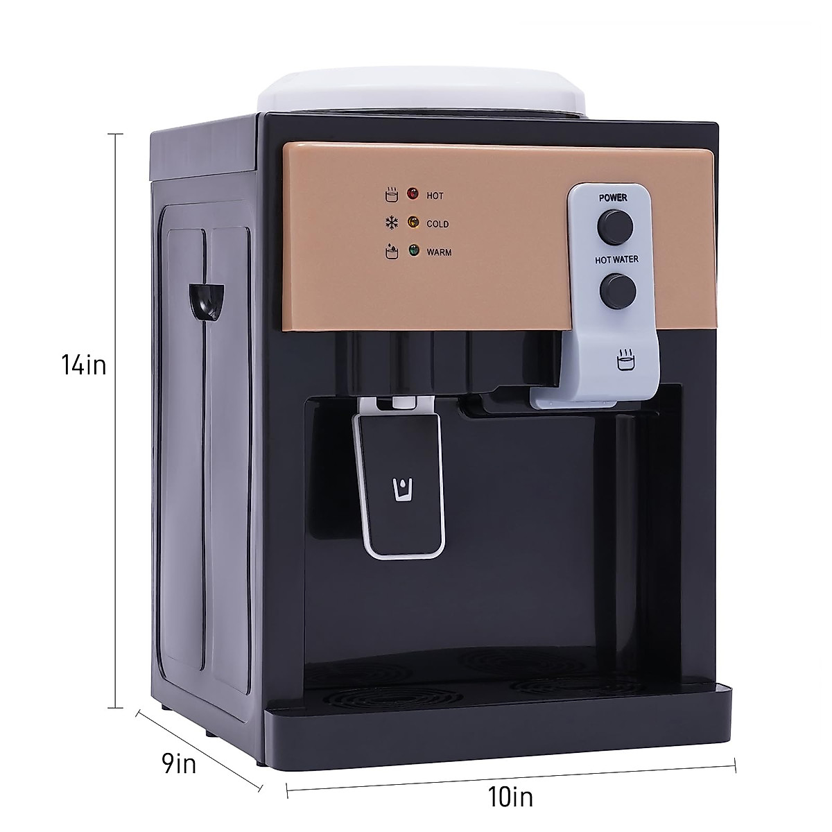 YIPONYT Top Loading Countertop Water Cooler Dispenser, 3 Temperature Settings Hot & Cold Water Dispenser, Holds 1.2 to 5 Gallon Bottles for Home/Office/Dormitory Use…