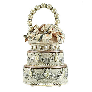 Mary Frances I Do Beaded Wedding Cake Top Handle Bridal Bag, Ivory