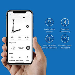 Segway Ninebot Air T15 Electric Kick Scooter, Lightweight and Portable, Innovative Step-Control, White