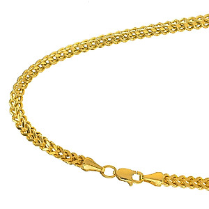 JewelStop 14k 20 Inches Yellow Gold 3.2mm Square Franco Chain, Lobster Claw-20, 10gr.