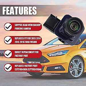 Rear View Backup Parking Camera Compatible with 2013 2014 2015 2016 Ford Fusion ES7Z-19G490-A ES7T-19G490-AA