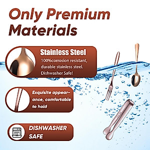 Cunhill 24 Pcs Charcuterie Accessories Mini Cocktail Tongs Small Serving Spoons and Appetizer Forks Stainless Steel Tongs Charcuterie Utensils for Valentine's Day Party(Rose Gold, Vivid Sharp Spoon)