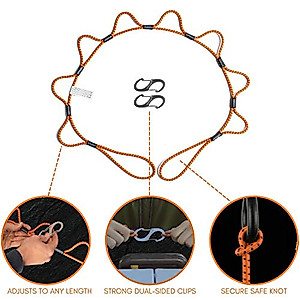 LoopRope | Bungee Cord Tie Down System | Adjustable Cargo Strap | Knot Free | Truck, RV, ATV, Camping,Outdoor Accessory, Multipurpose | Loop, Clip and Go | 5 Feet (Orange)