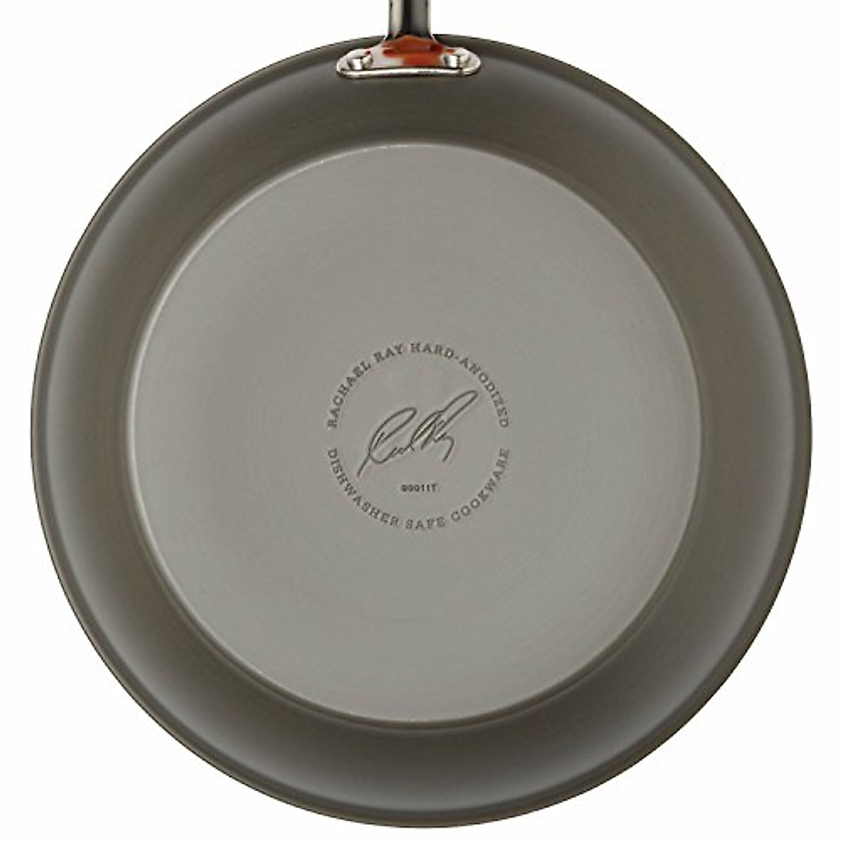 Rachael Ray Brights Hard Anodized Nonstick Frying Pan / Fry Pan / Hard Anodized Skillet - 12.5 Inch, Gray with Orange Handles
