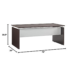 Mayline Medina Home Office Desk, 72 in, Mocha
