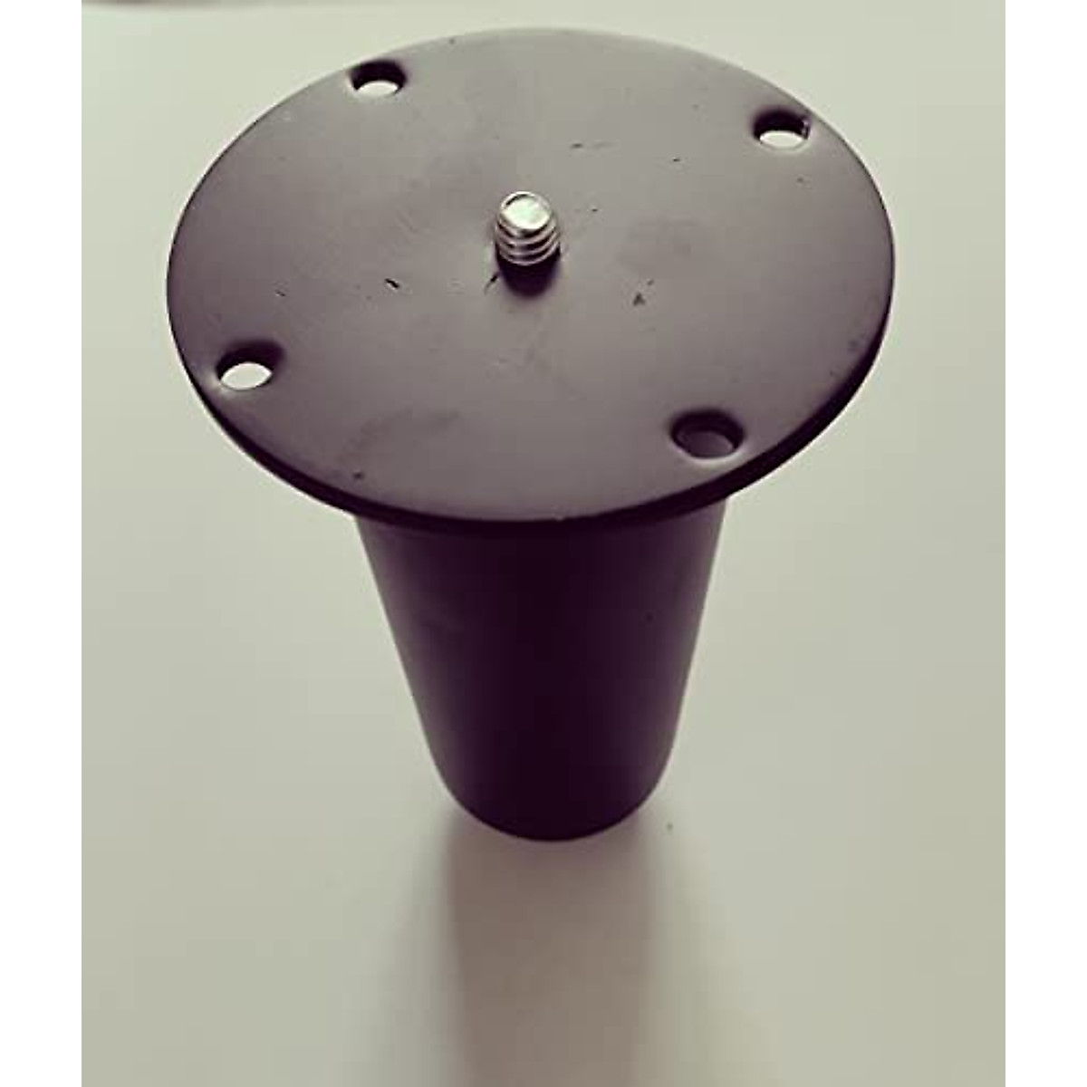 Radiant 53 Furniture Legs 4 Inch, 4 Pieces, Strong and Stylish Stainless Steel(Color Black) with Hard Plastic Base