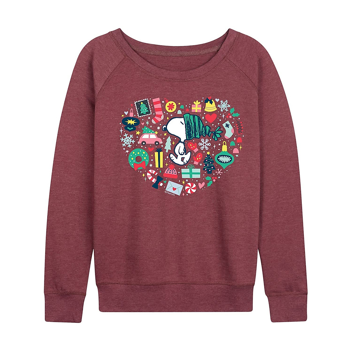 Peanuts HYBRID APPAREL Women's Holiday Seasonal Lightweight French Terry Pullover - Size 2X