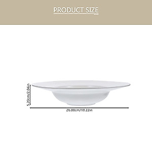Kichvoe Ceramic Soup Bowl, Wide Rim Soup Bowls Ceramic Pasta Bowls Shallow Porcelain Salad Plate for Pasta, Spaghetti, Dipping Bread, Salad- 10 * 2Inch