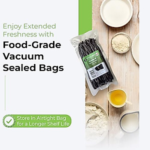 50 Tahitian Vanilla Beans Grade B for extract, Cooking and Baking by FITNCLEAN VANILLA| Fresh 5"-6" NON-GMO Whole Natural Raw Pods