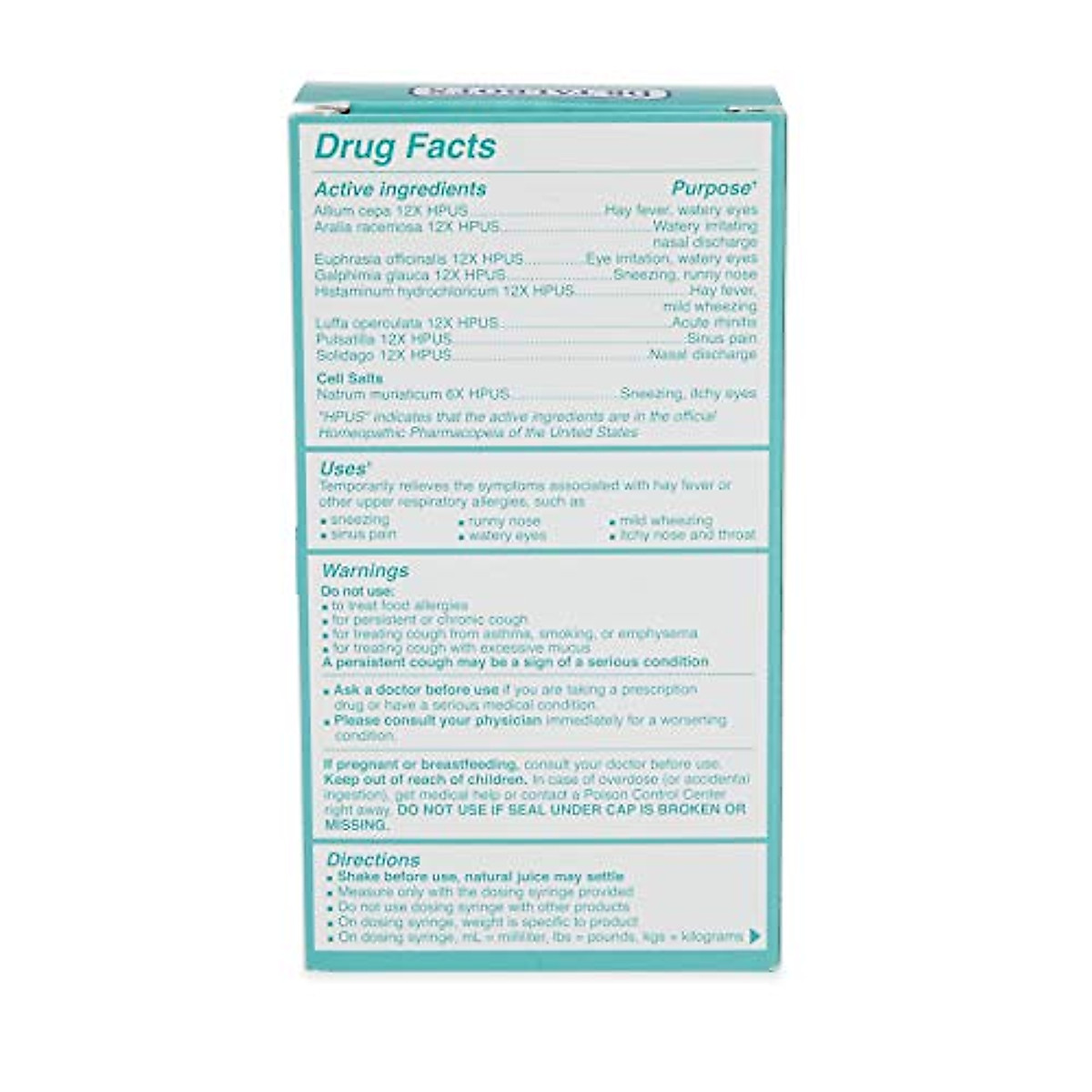 Dr. Talbot's Daily Allergy Relief Liquid Medicine, Naturally Inspired, for Children, Includes Syringe, Natural Grape Juice Flavor, 4 Fl Oz