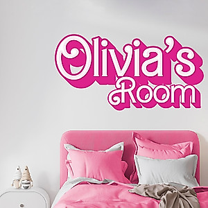 Iconic Style Personalized Wall Decor - Hot Pink Wall Decals Peel and Stick - Perfect Accessories for Women Party - Ideal for Bedroom Decor - Loved by Kids, Girls, Women