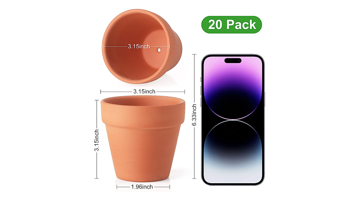 20-Pack Terra Cotta Mini Flower Pots for Indoor Plants