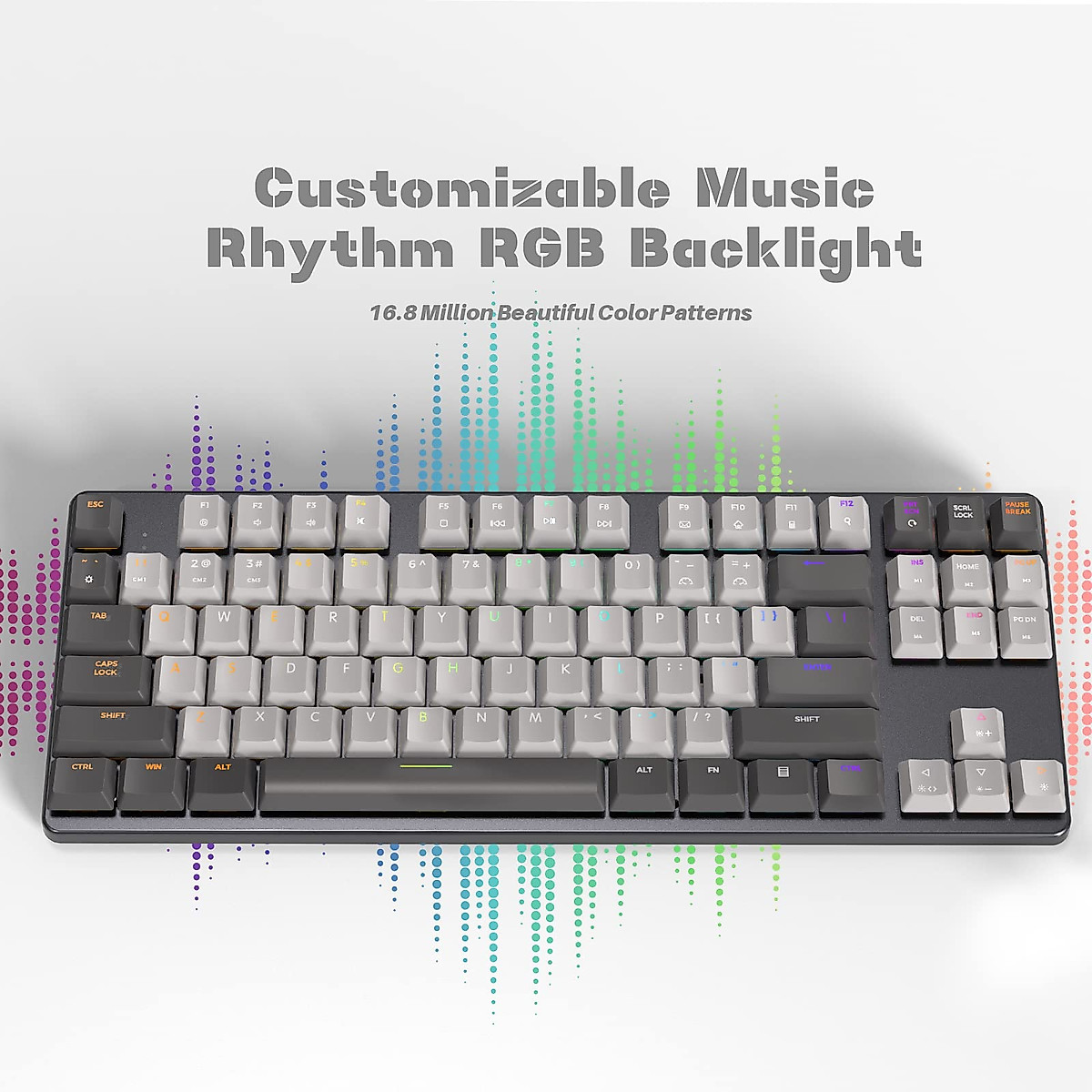 CIDOO 87 Keys RGB Mechanical Keyboard, Low Profile Gaming Keyboard with Aluminum housing, TKL Hot-Swappable Ultra-Slim 80 Percent Keyboard for Gaming and Work, Compatible with Windows System