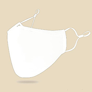 HOMA 3-ply Reusable Cloth Face Mask, Black / White Unisex Washable Breathable Cotton Masks with Filter Pocket - Made in USA (White)