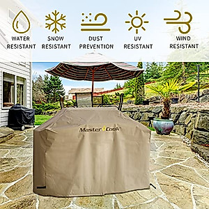 MASTER COOK Gas Grill Rain Cover, Heavy Duty Waterproof and Weather Resistant Oxford Fabric Cover L 57'' x W 19'' x H 41.3'