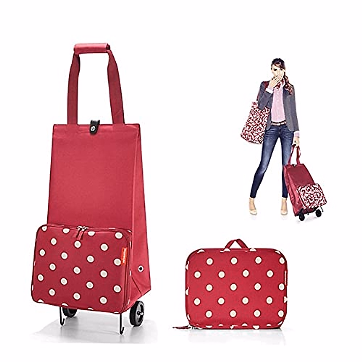 QIAOLI Shopping Cart Folding Shopping Bag Shopping Cart On Wheels Shopping Utility Trolly Cart Tug Bag for Grocery Laundry Book Luggage Utility Carts (Color : 1)