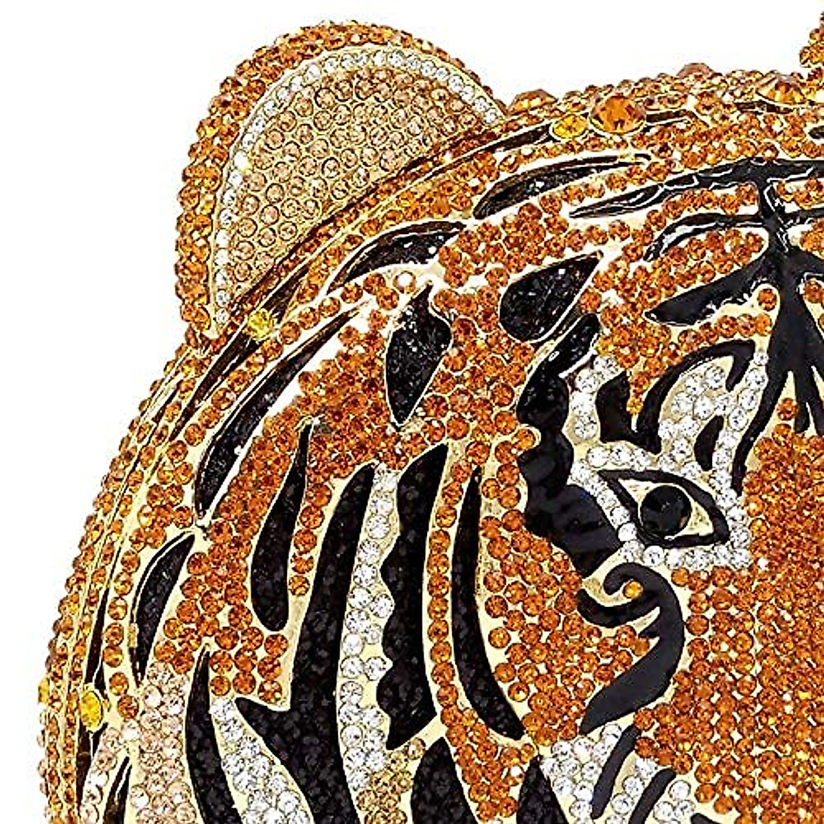 Bling Diamond Tiger Clutch Evening Bags For Women Formal Party Crystal Purse Wedding Handbag (Gold)