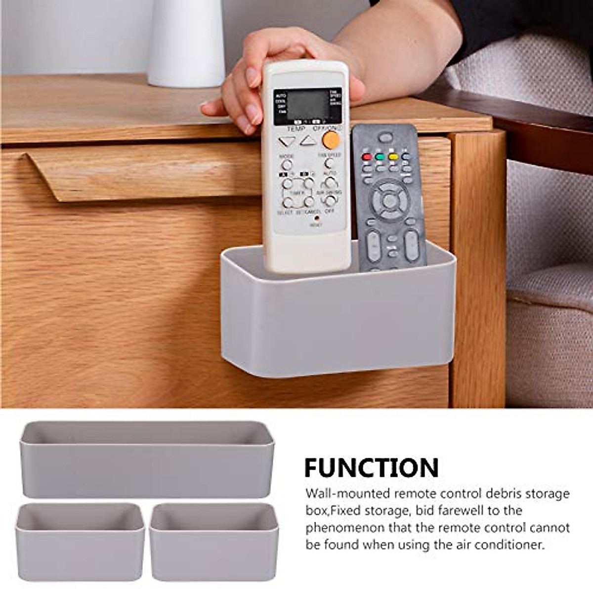 3Pcs Wall Mounted Remote Control Holder Floating Organizer Stick On Wall Shelf Non-Drilling Bathroom Storage Brackets Ledge Shelf
