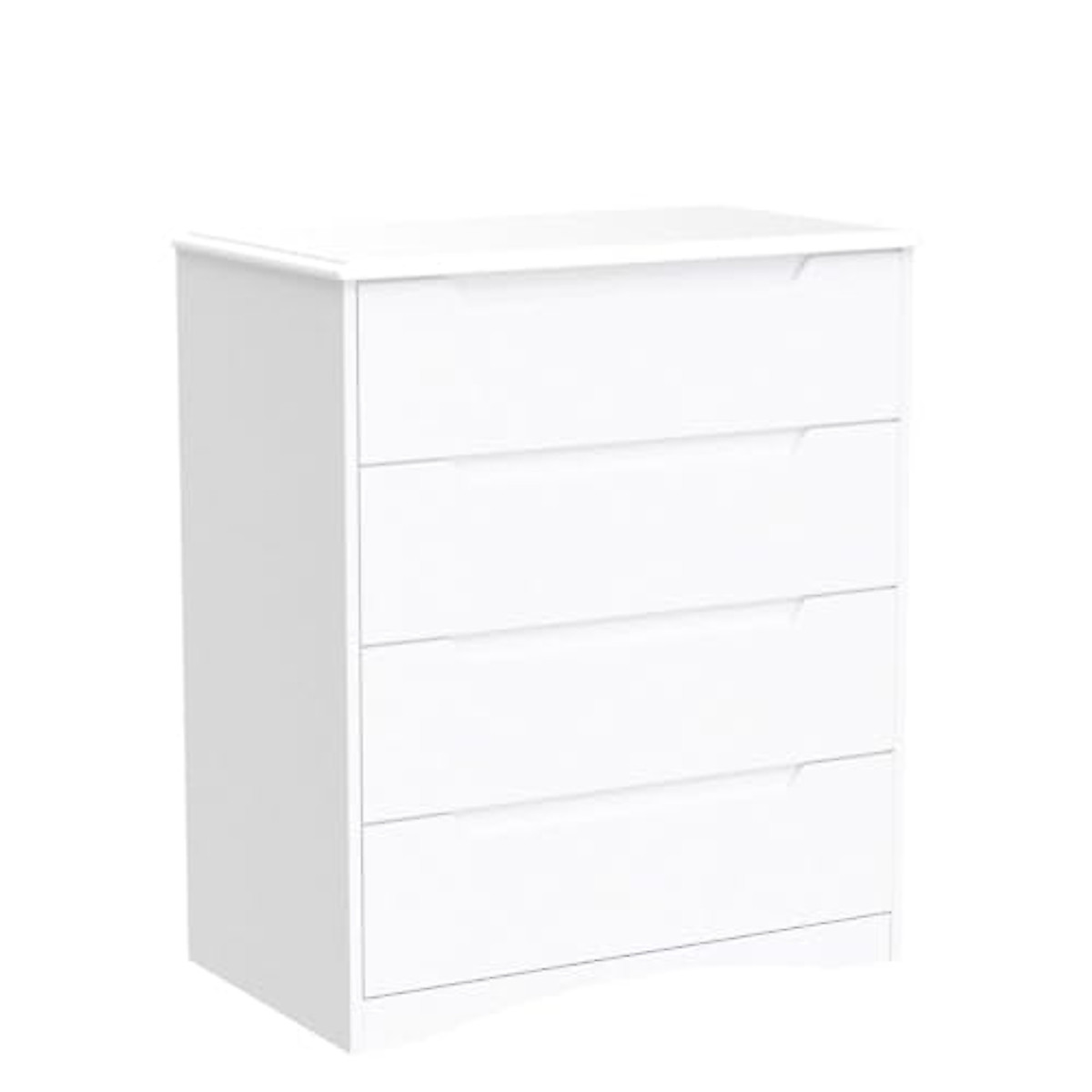 Gizoon 4 Drawer Dresser, White Chest of Drawers with Large Storage Capacity, Bedroom Dressers and Organizer with Embedded Handles and Sturdy Anti-tripping Device for Office, Living Room, Hallway