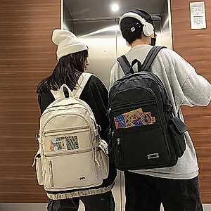 H HIKKER-LINK Water Resistant Laptop Backpack 15.6 inch Causal Daypack for Travel Work White