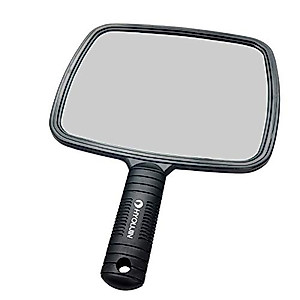 HYOUJIN Hand Mirror Handheld Mirror Hand Held Mirror Big Mirrors(7.9" x 12.2") Portable Hand Mirrors with Handle for Barber,Shower,Haircut, Hairdressers,Salon for Women Men Black