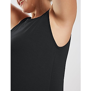 BALEAF Women's Plus Size Workout Tank Tops Loose Fit Sleeveless Athetic Running Exercise Shirts Black XXL