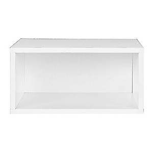 Niche Cubo Half Size Stackable Storage Cube- White Wood Grain